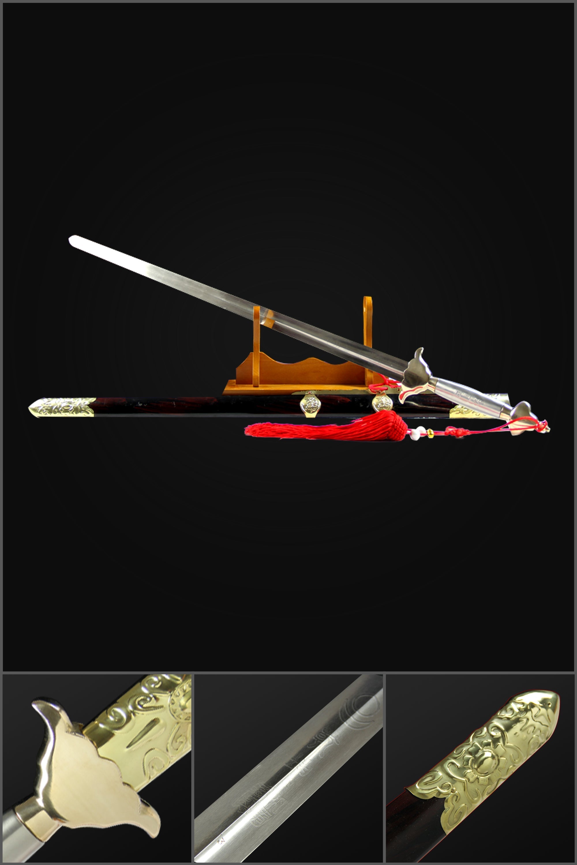 Handmade Chinese Sword Routine Tai Chi Jian Manganese Steel Longquan S ...
