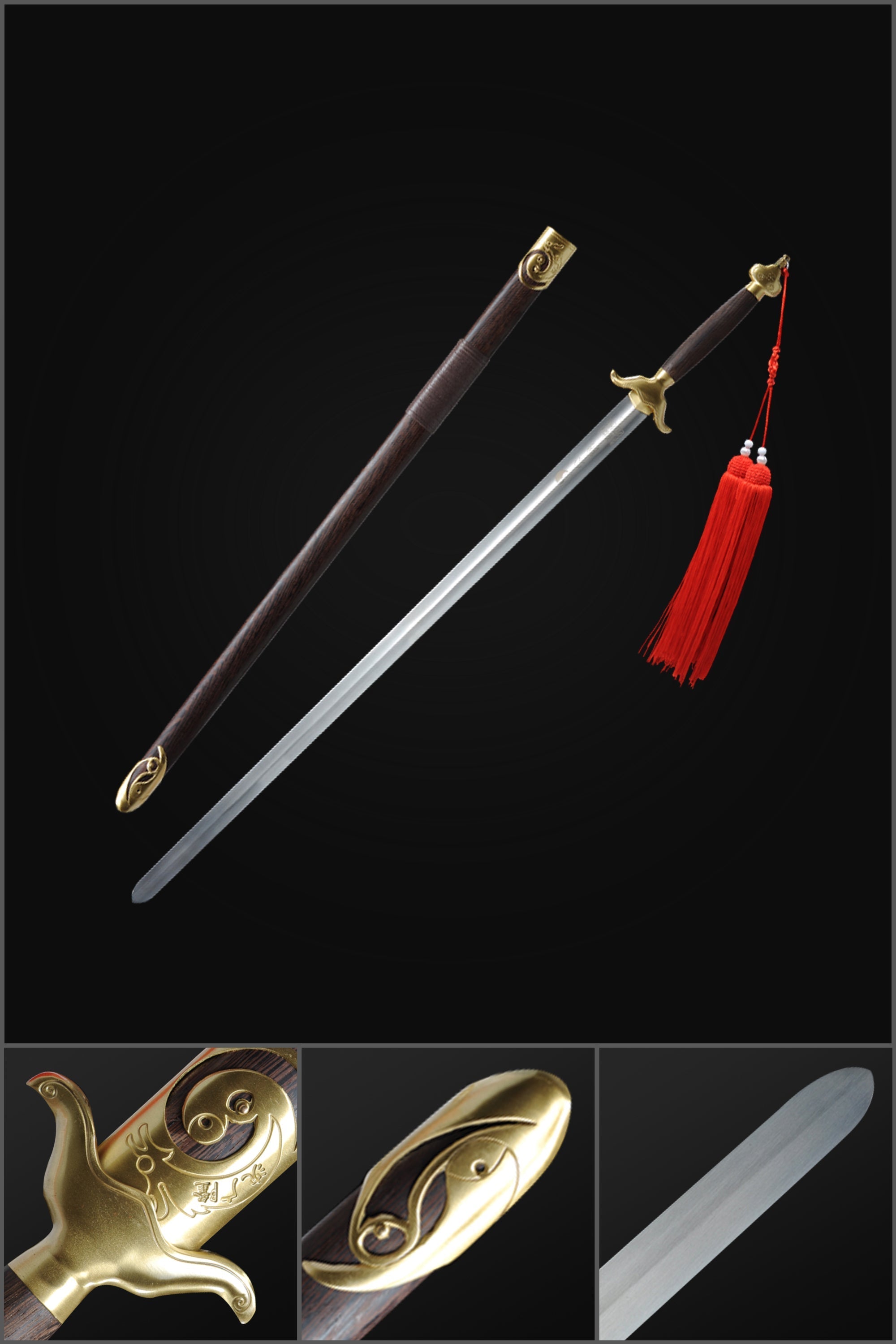 Handmade Chinese Sword Shenwu Pure Copper Tai Chi Jian Stainless Steel ...