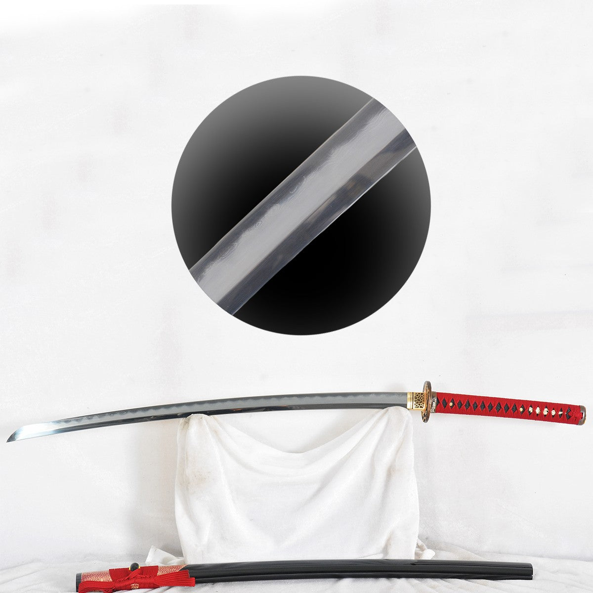 Hand Forged Hazuya Polished Japanese Katana Sword Clay Tempered ...