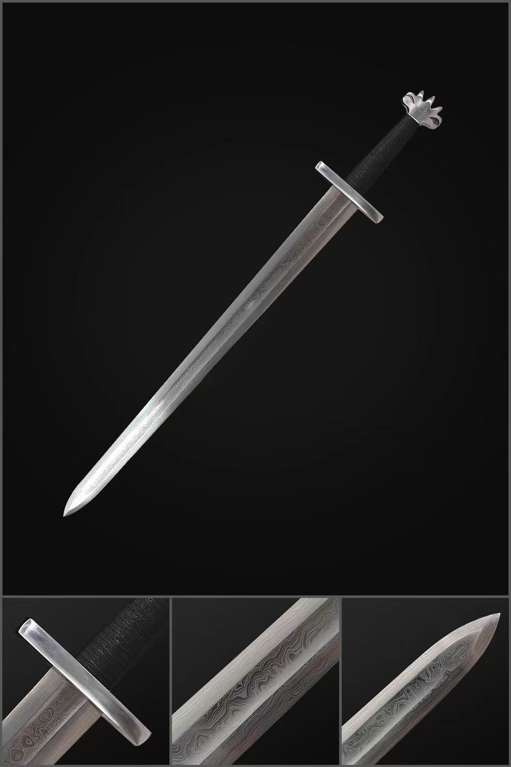 Hand Forged European Sword Viking Sword 1095 Folded Steel Iron Fittings ...