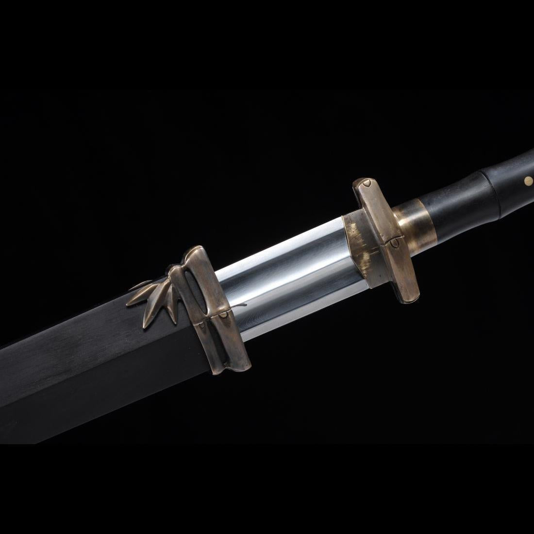 Handmade Chinese Sword Gentleman Sword Folded Steel Blade Ebony Scabba ...