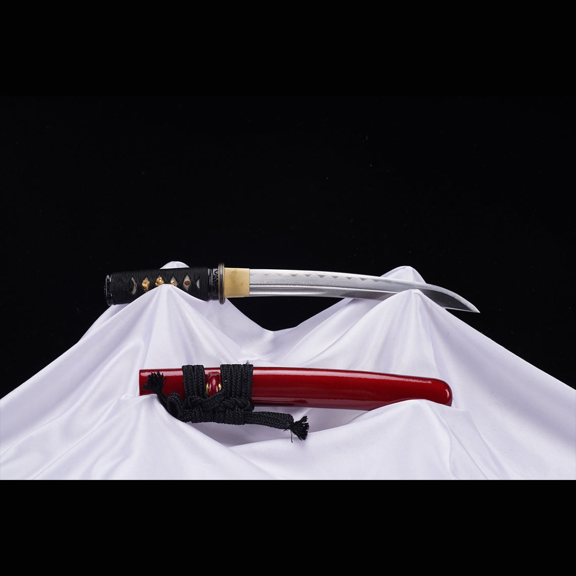 Hand Forged Japanese Tanto Sword Short Sword Folded Steel Oil Quenching ...