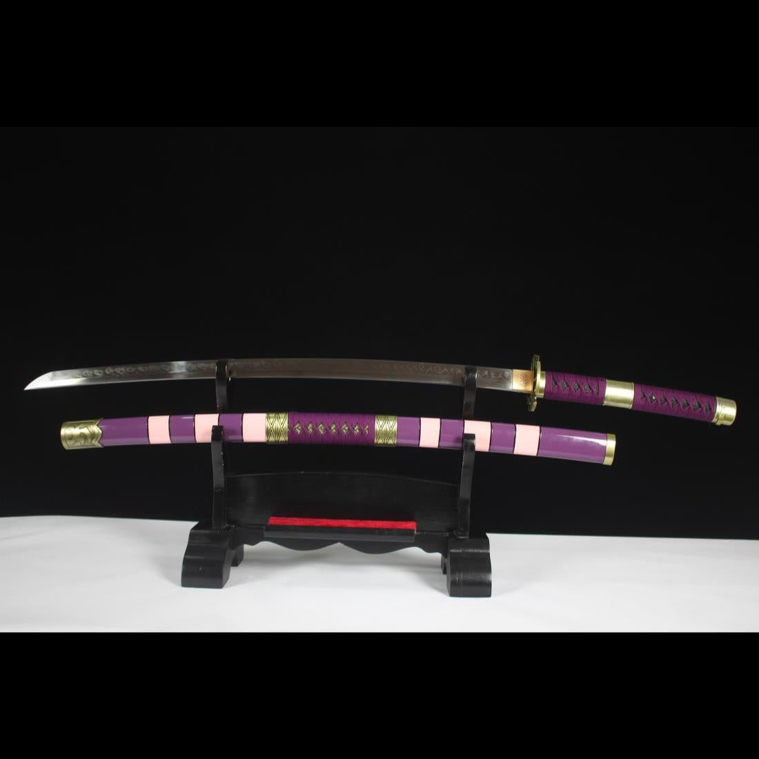 Handmade One Piece Nidai Kitetsu Samurai Sword T10 Steel Clay Tempered ...