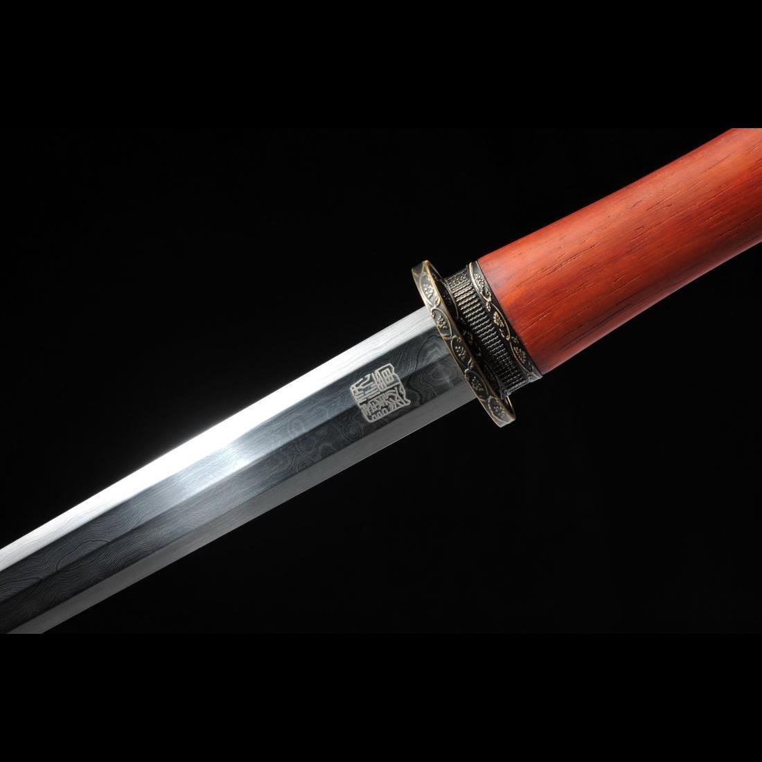 Handmade Chinese Sword Hanyi Jian Folded Steel Blade The Eight-sided B ...