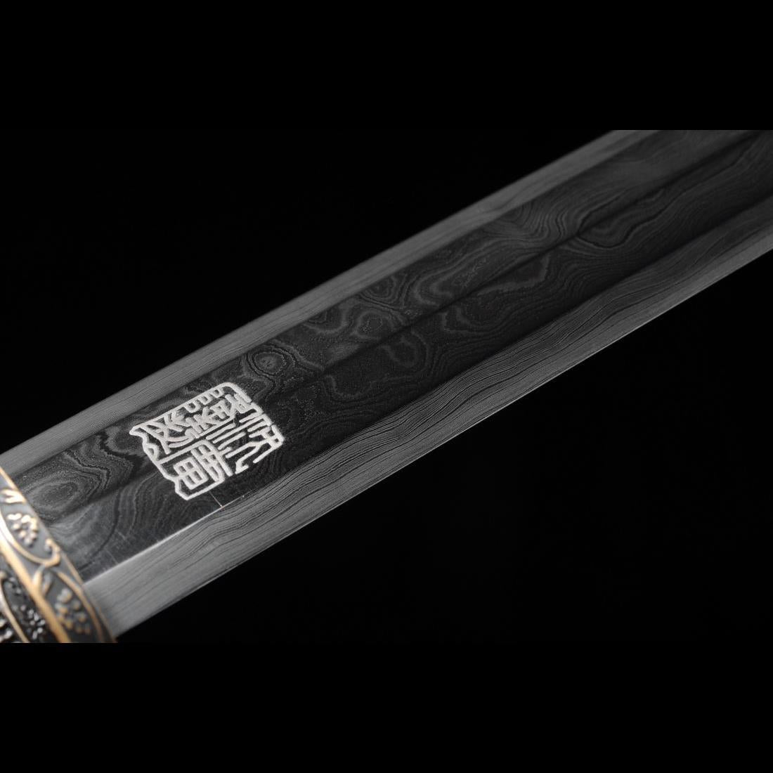 Handmade Chinese Sword Hanyi Jian Folded Steel Blade The Eight-sided B ...