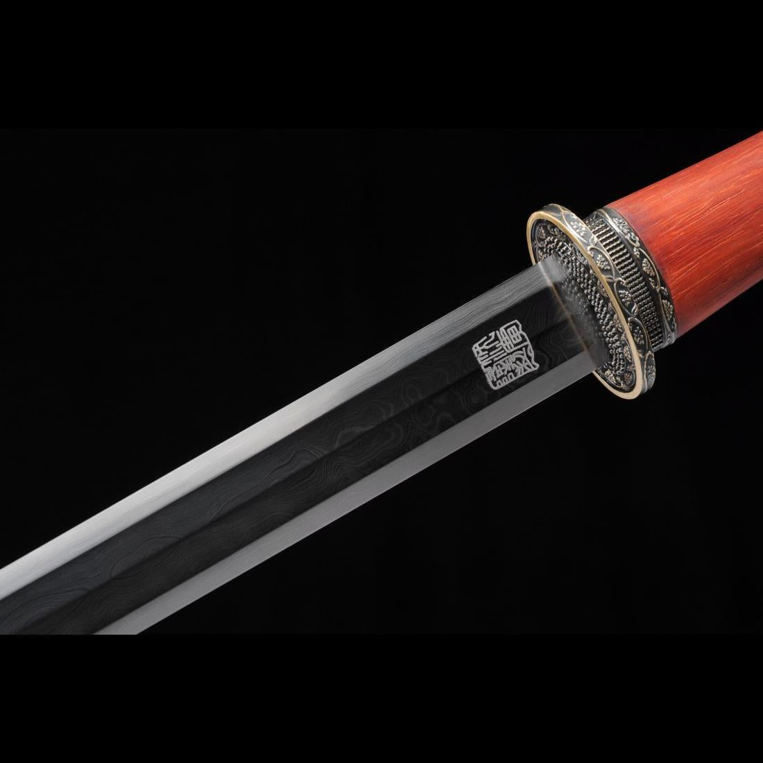Handmade Chinese Sword Hanyi Jian Folded Steel Blade The Eight-sided B ...
