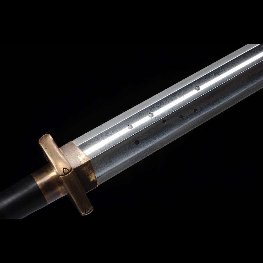 Handmade Chinese Sword Gentleman Sword Folded Steel Blade Ebony Scabba ...