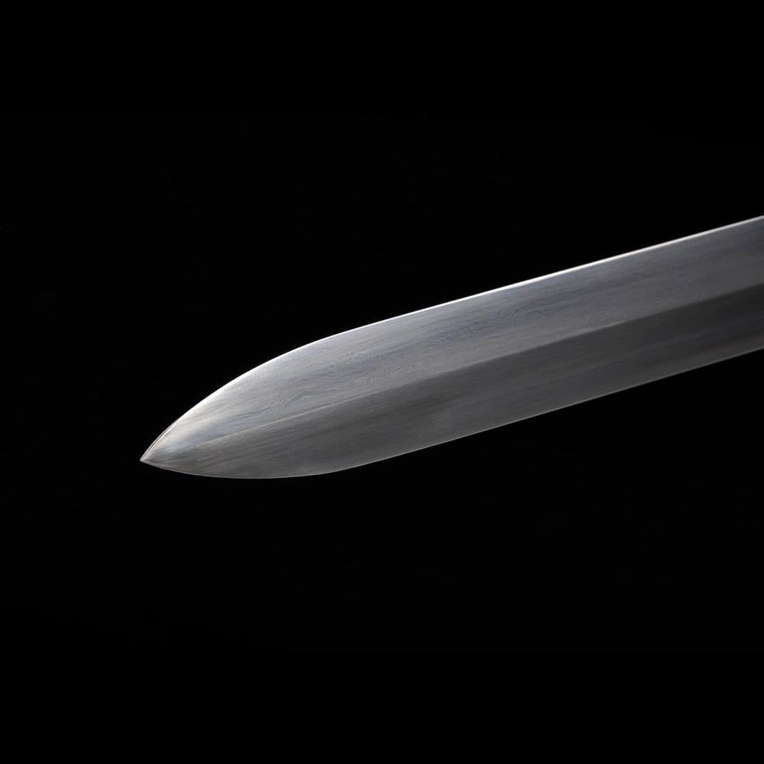 Handmade Chinese Swords Work Cloth Sword Folded Steel Blade Ebony Scab ...