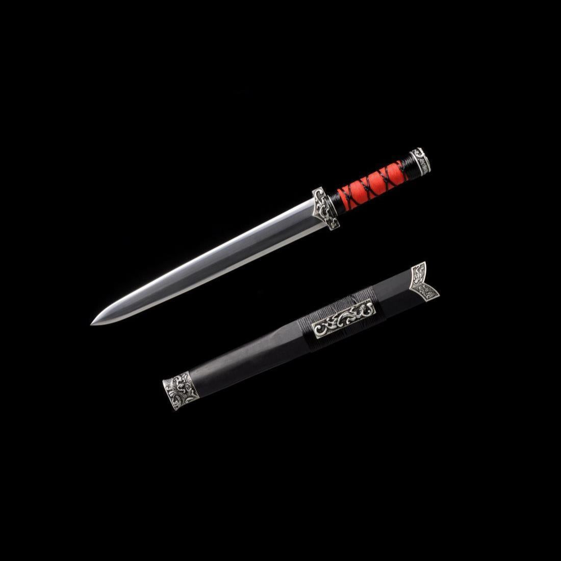 Handmade Chinese Sword Little Red Dragon Han Jian Short Sword Folded S ...
