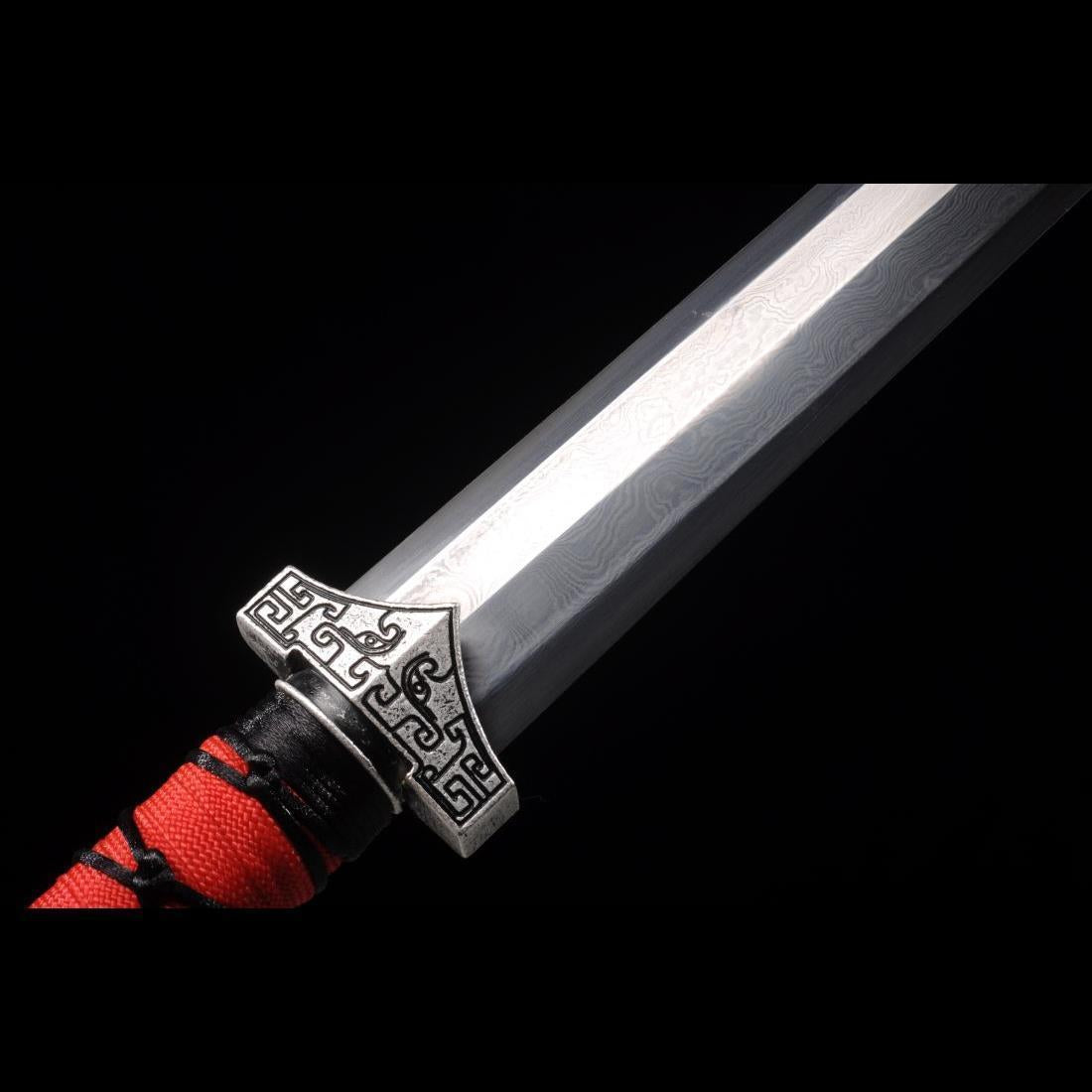 Handmade Chinese Sword Little Red Dragon Han Jian Short Sword Folded S ...