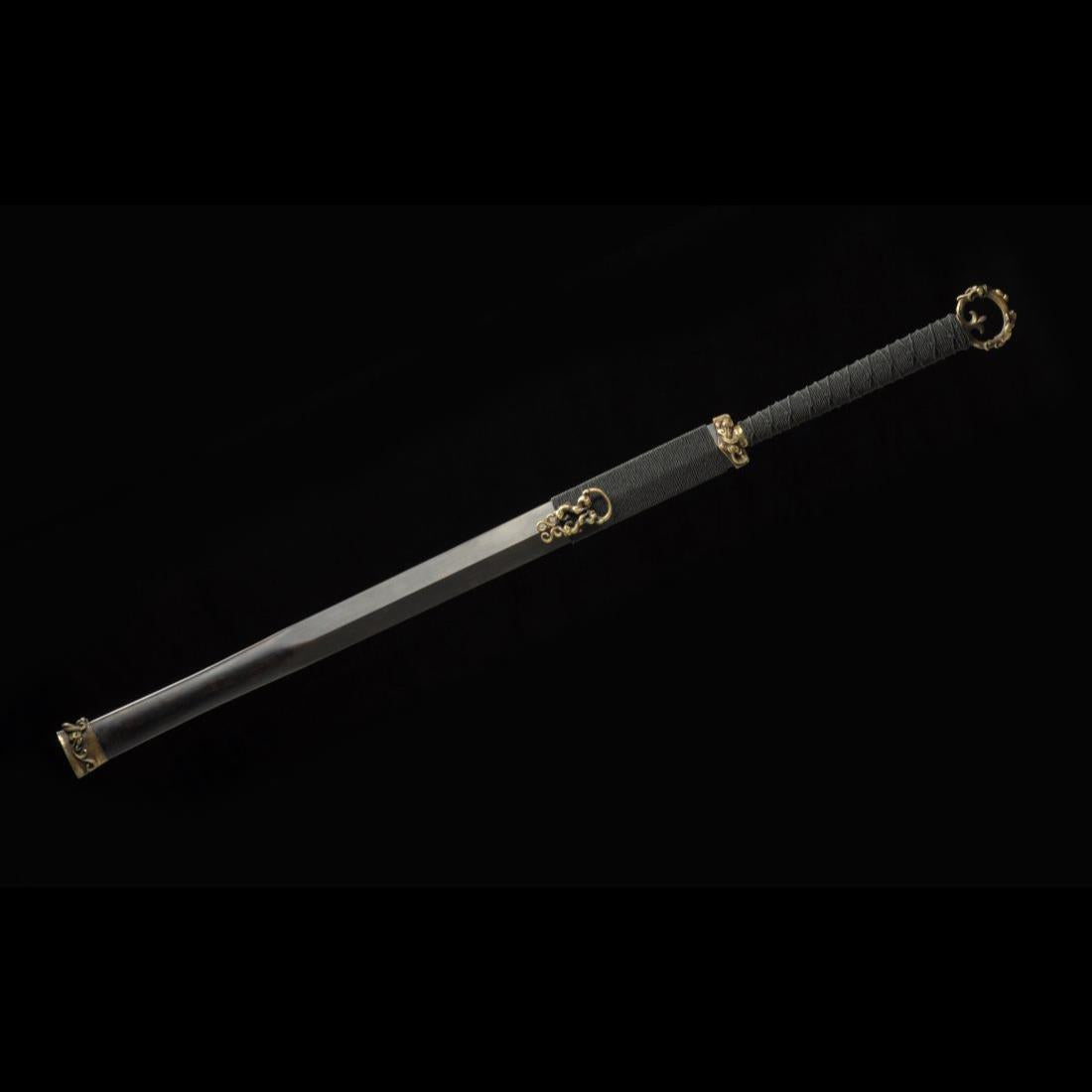 Handmade Chinese Sword Ring-Pommel Sword Straight Blade Dao Folded ...