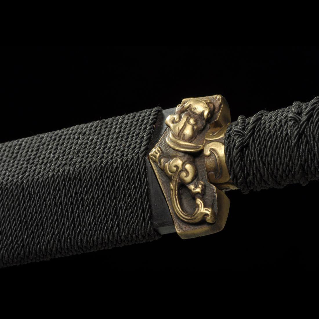 Handmade Chinese Sword Ring-Pommel Sword Straight Blade Dao Folded Ste ...
