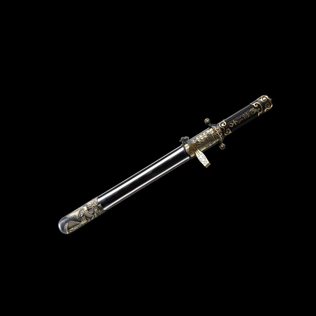 Handmade Chinese Sword General Short Sword Folded Steel Eight-sided Bl ...