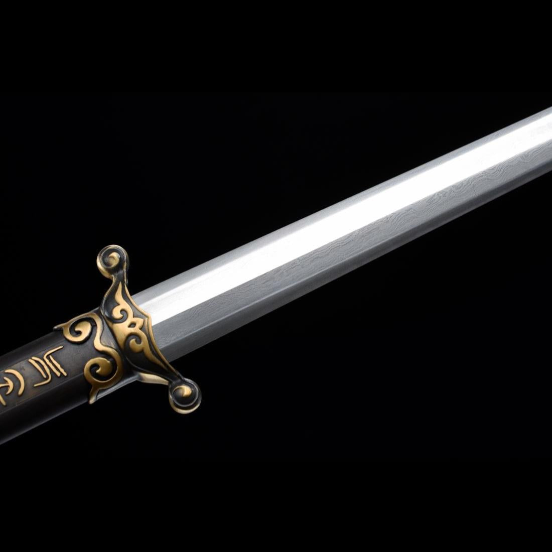 Handmade Chinese Sword General Short Sword Folded Steel Eight-sided Bl ...