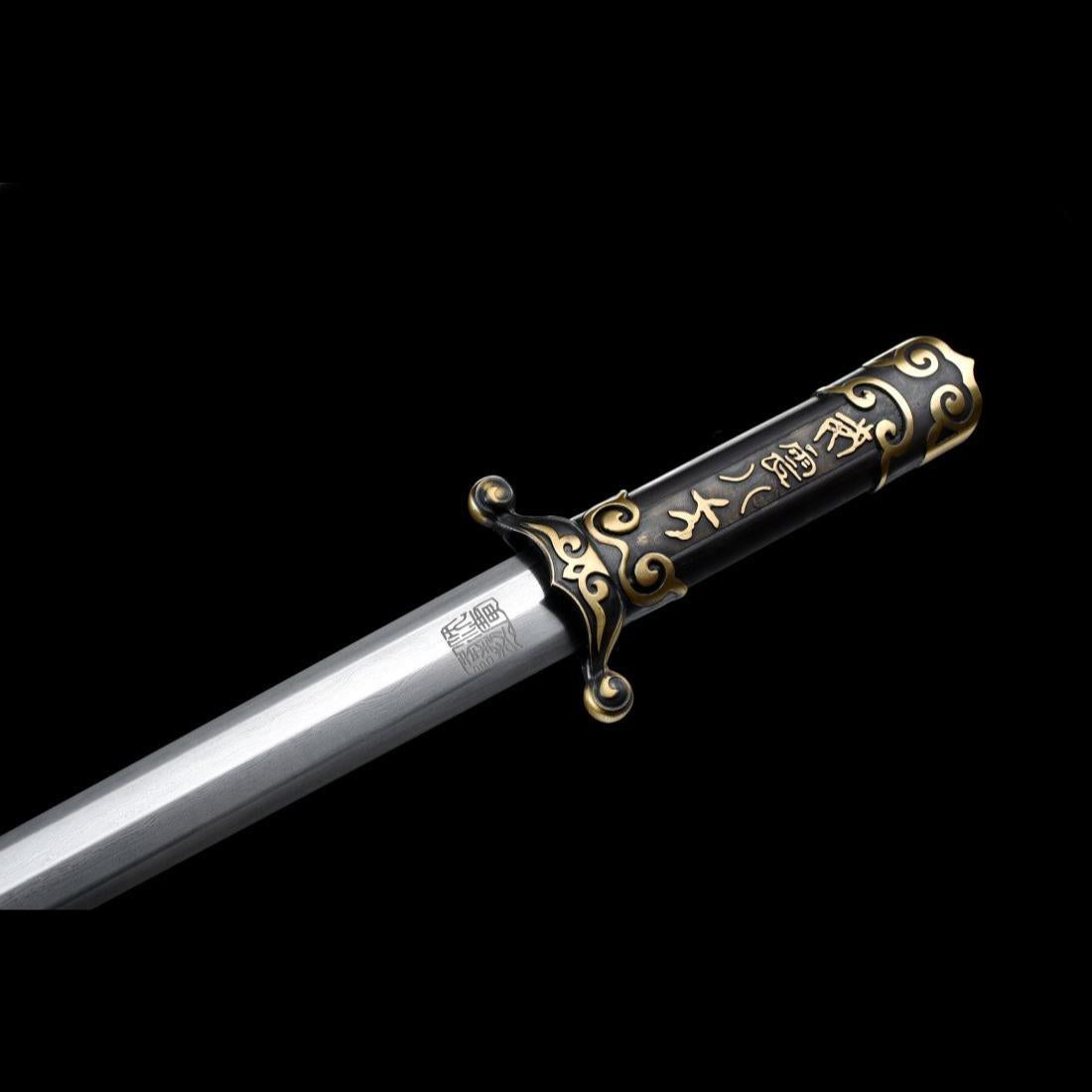 Handmade Chinese Sword General Short Sword Folded Steel Eight-sided Bl ...