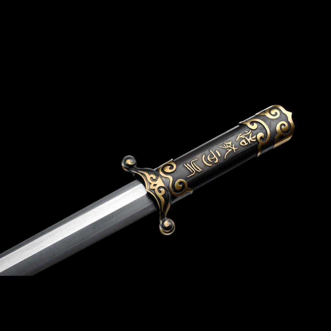 Handmade Chinese Sword General Short Sword Folded Steel Eight-sided Bl ...