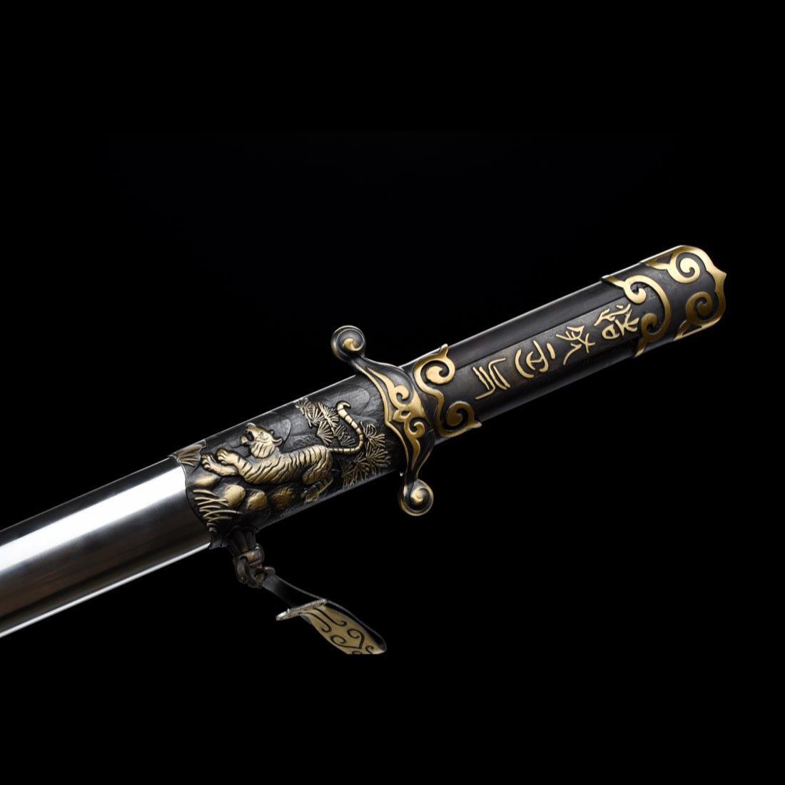 Handmade Chinese Sword General Short Sword Folded Steel Eight-sided Bl ...