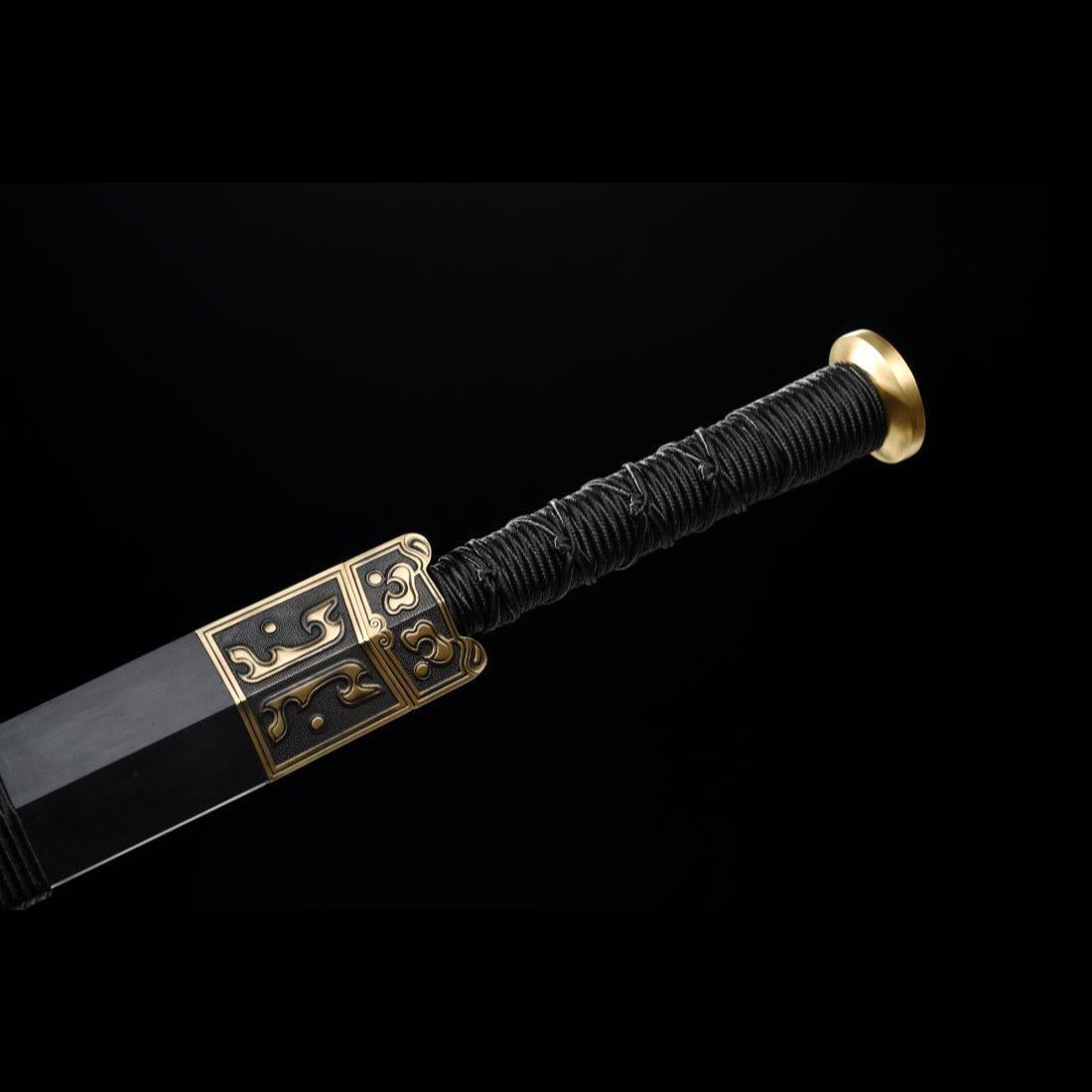 Handmade Chinese Sword Moire Han Jian Folded steel Eight-sided Blade E ...