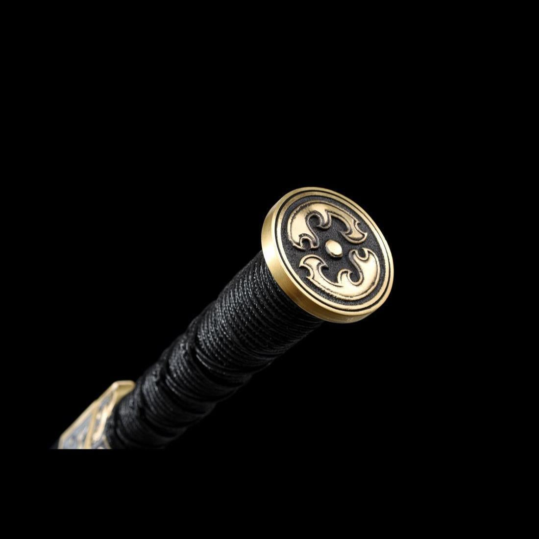 Handmade Chinese Sword Moire Han Jian Folded steel Eight-sided Blade E ...