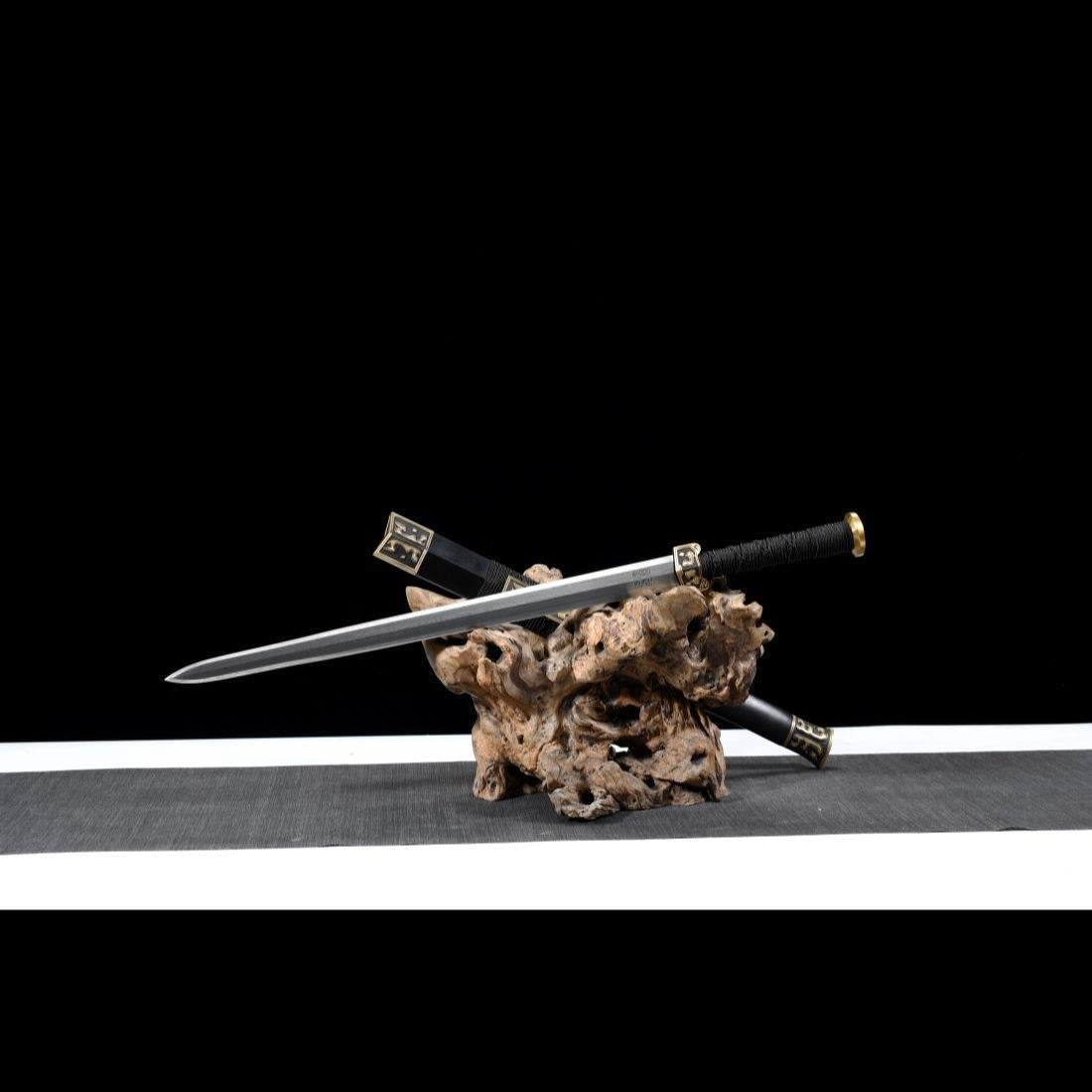 Handmade Chinese Sword Moire Han Jian Folded steel Eight-sided Blade ...