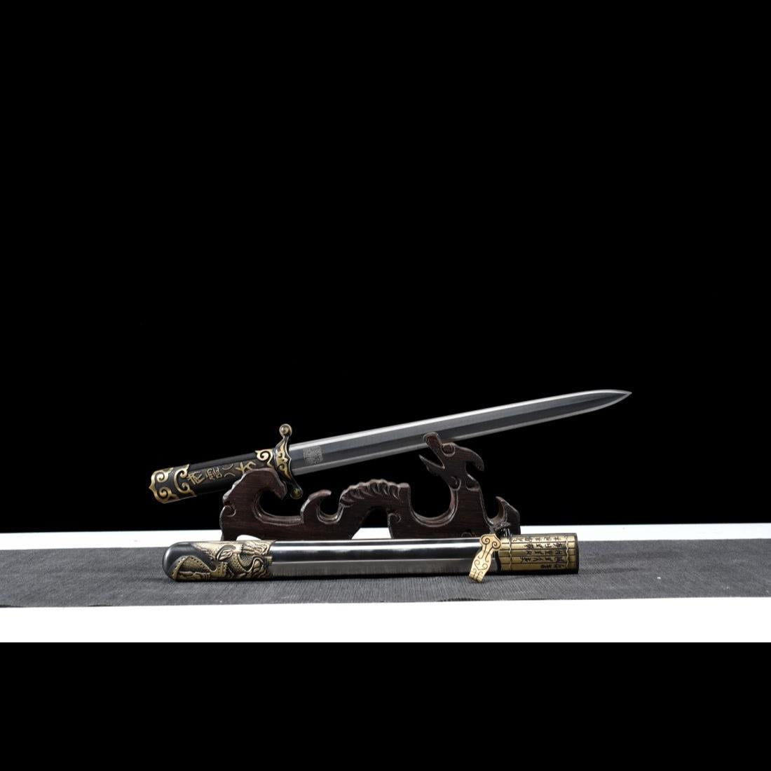 Handmade Chinese Sword General Short Sword Folded Steel Eight-sided Bl ...