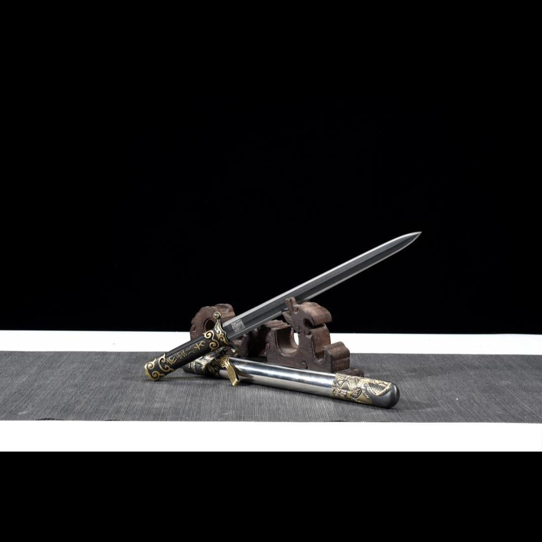 Handmade Chinese Sword General Short Sword Folded Steel Eight-sided Bl ...