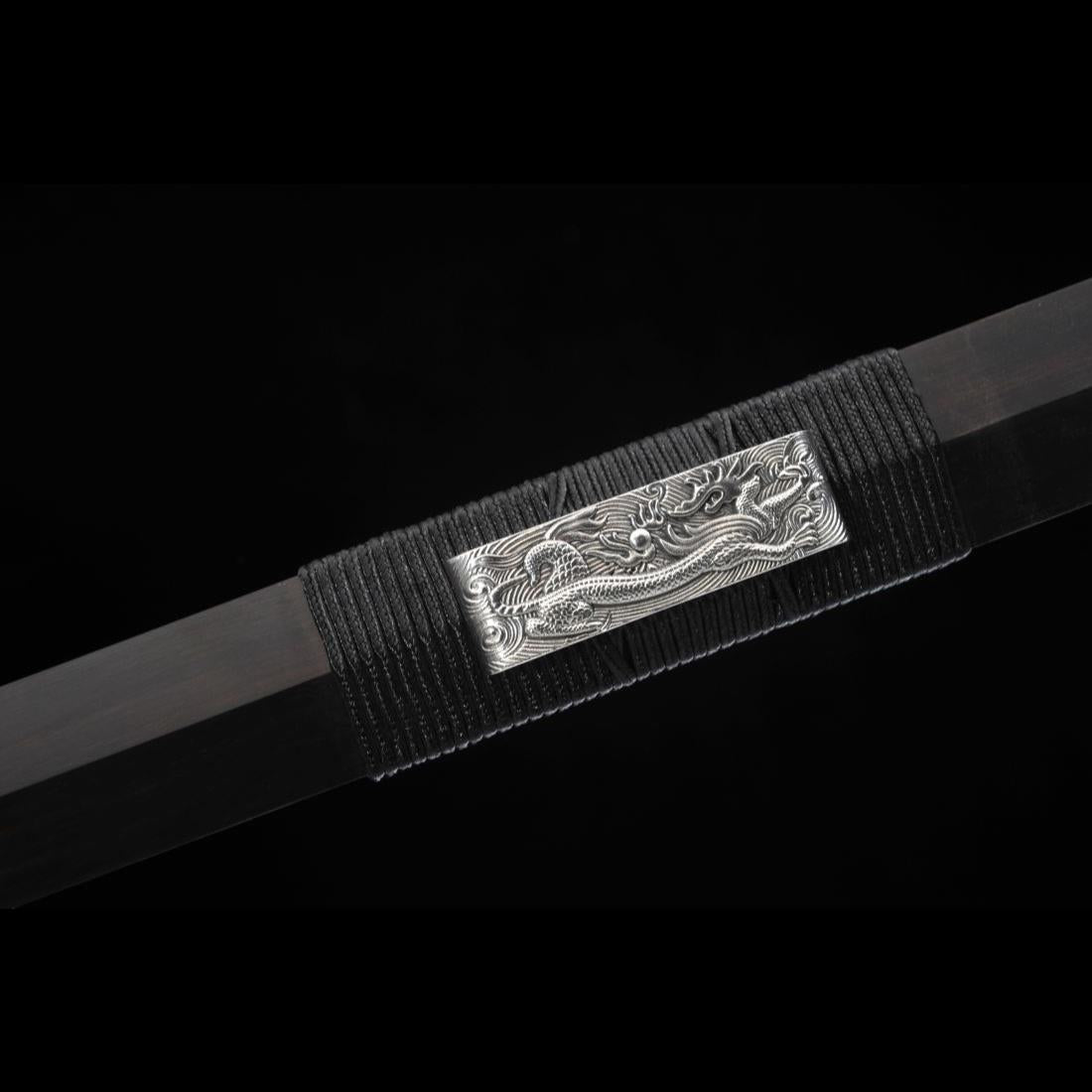 Handmade Chinese Sword Four-Holy-Animal Han Jian Folded Steel Eight-Si ...
