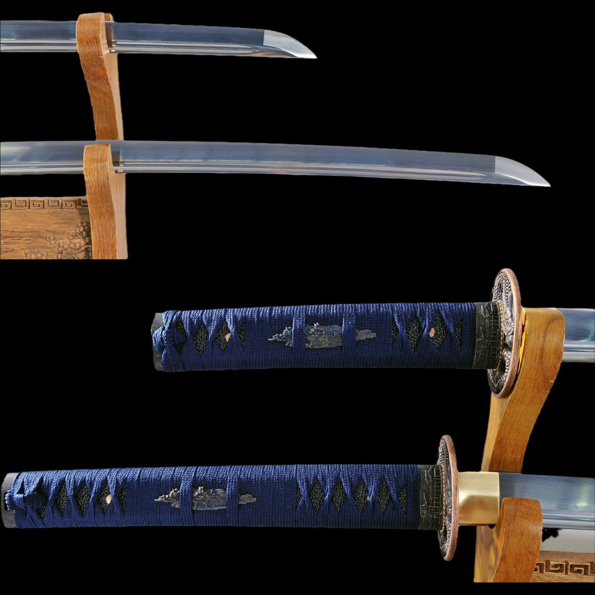 Hand Forged Japanese Daisho Katana Sword+Wakizashi Sword 2 Piece Set D ...