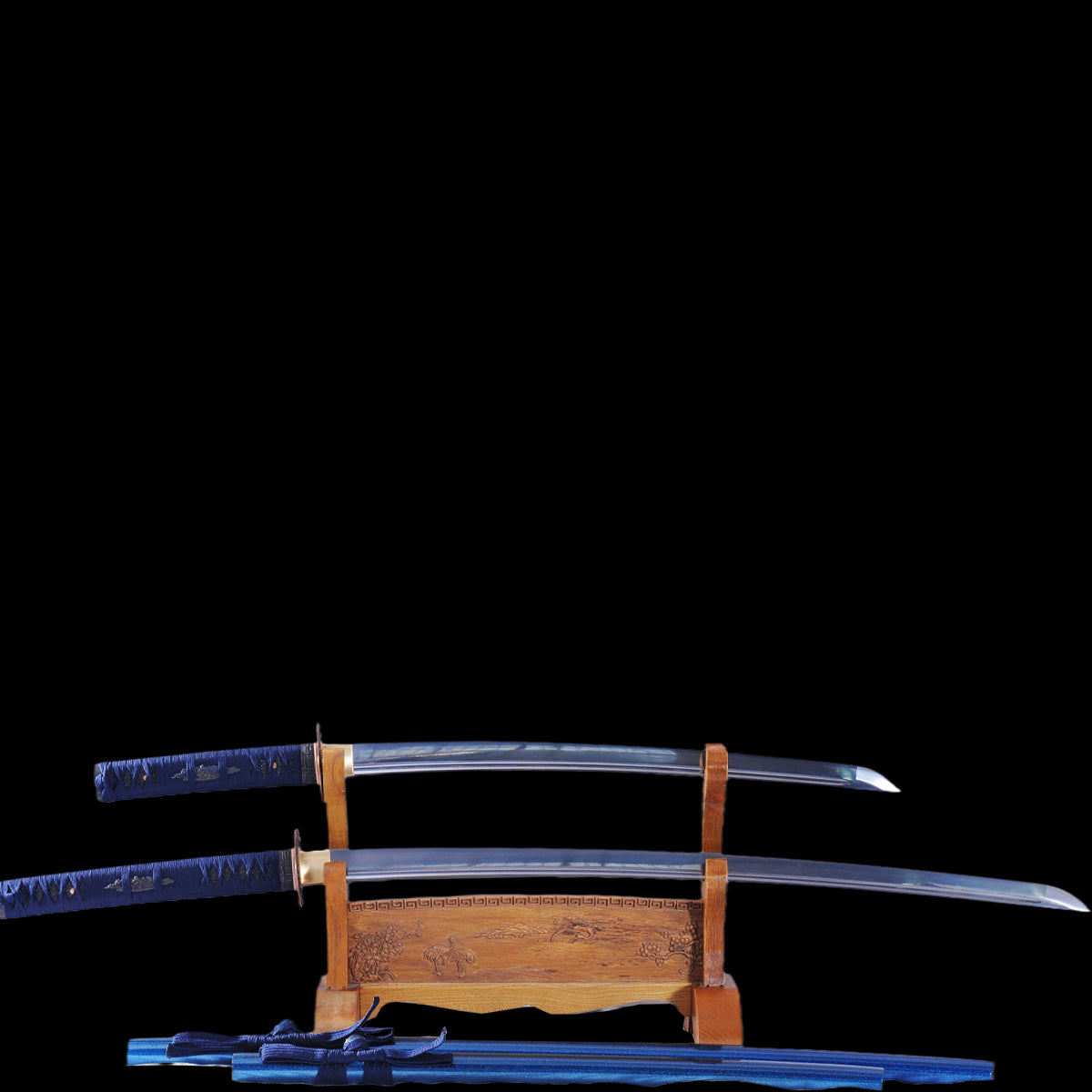 Handgeschmiedetes japanisches Daisho Katana Schwert + Wakizashi Schwert ...