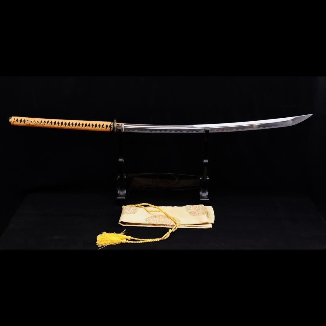 Hand Forged Japanese Naginata Sword 1095 Carbon Steel Rayskin Saya ...
