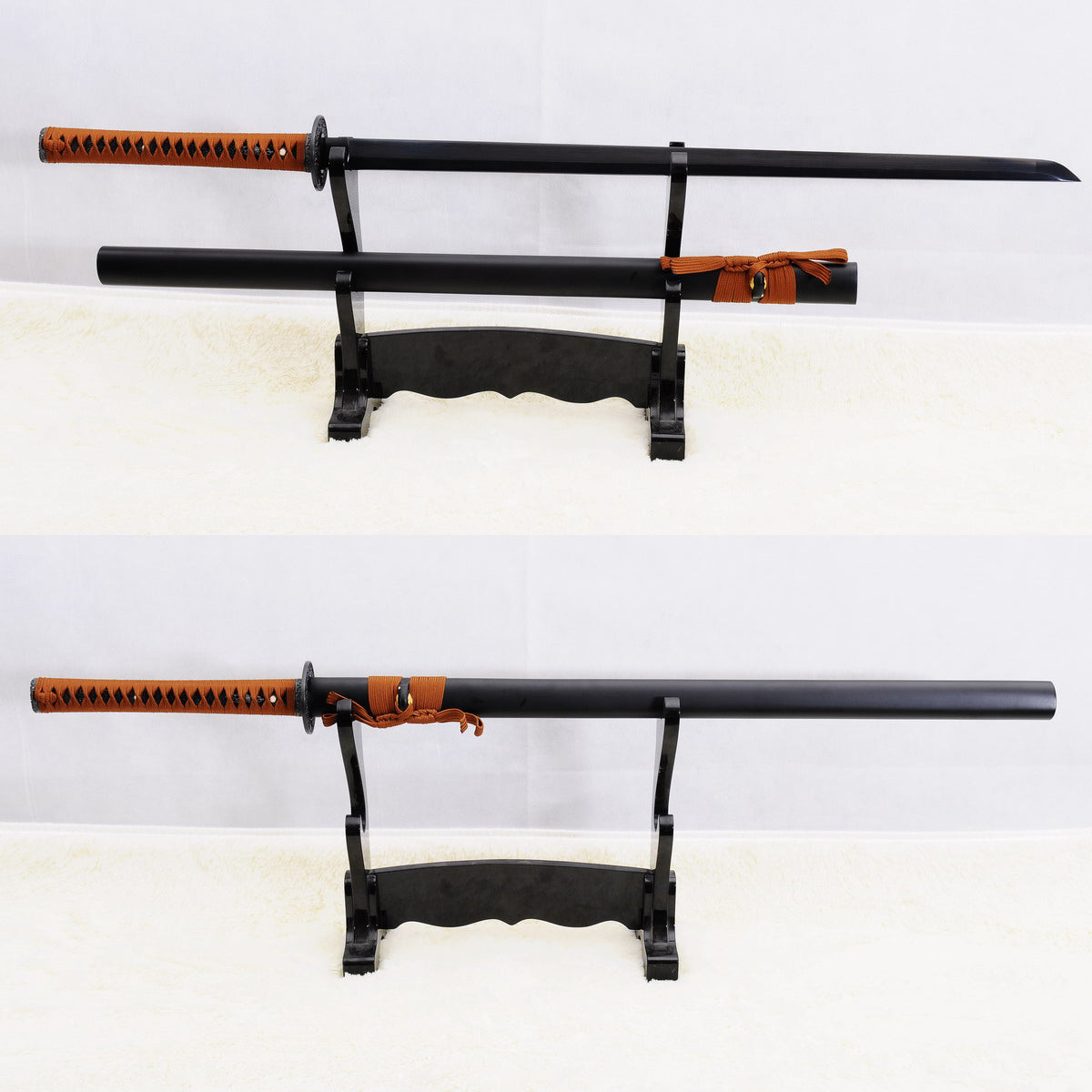 Hand Forged Japanese Ninja Chokuto Folded Steel Black Blade | COOLKATANA