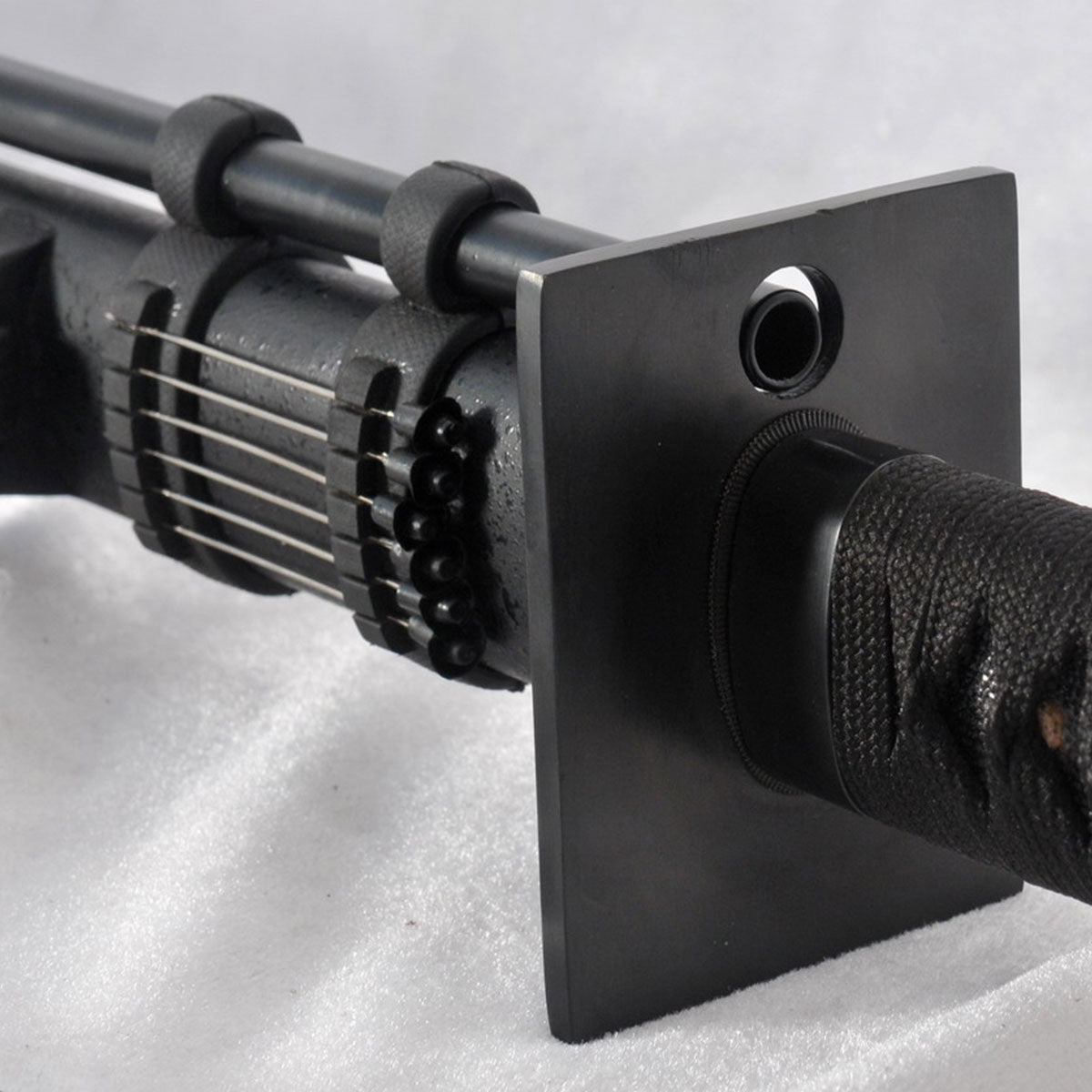 Hand Forged Japanese Ninja Sword Folded Steel Black Blade Iron Square ...