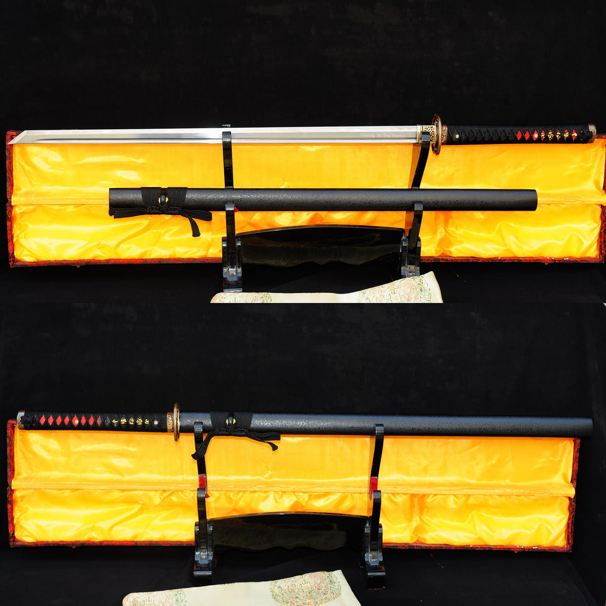 Hand Forged Japanese Ninja Sword Honsanmai Straight Blade Ninjato Kiri ...