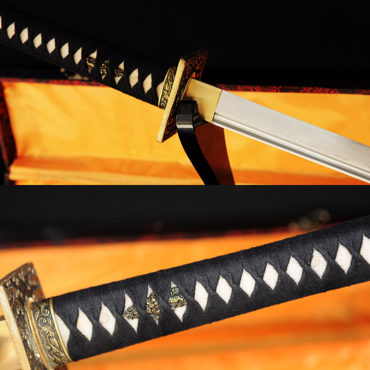Hand Forged Japanese Ninjato Chokuto Straight Blade Sword Folded Steel ...