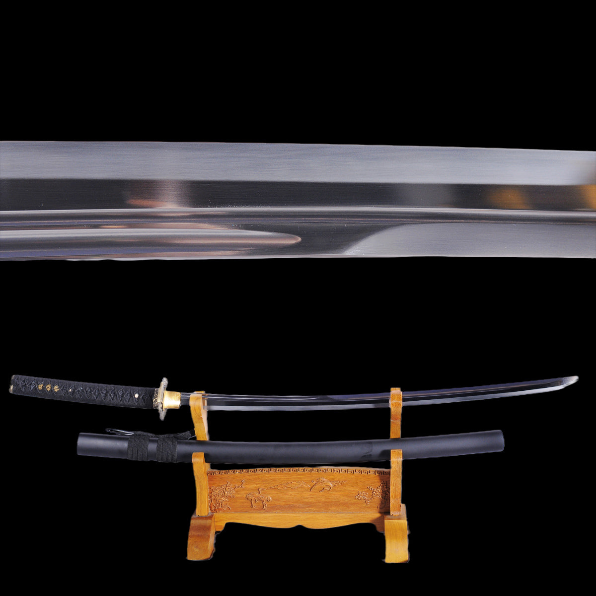 Hand Forged Japanese Samurai Katana Sword 9260 Spring Steel Dragon Tsu ...