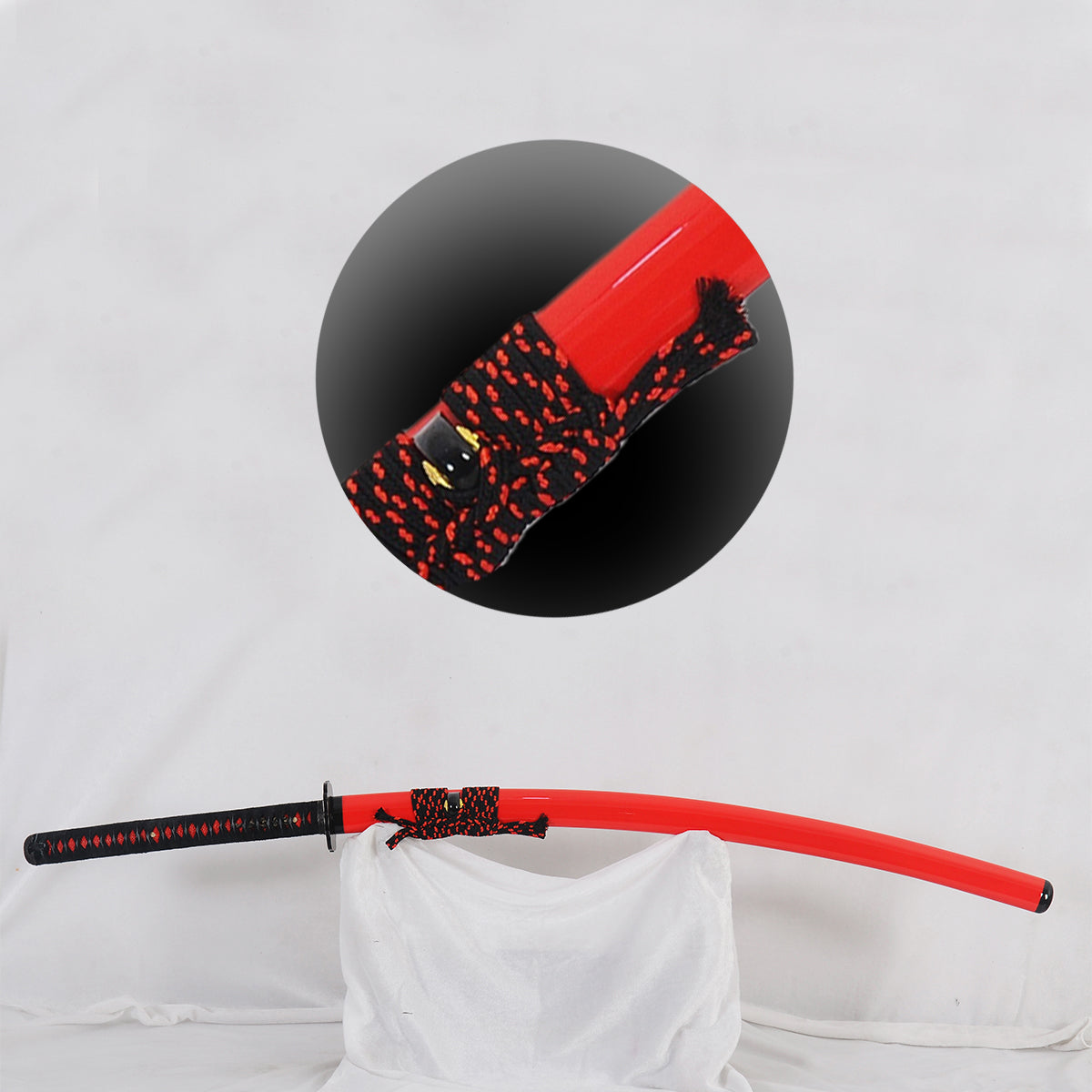 Hand Forged Japanese Samurai Katana Sword Hinoken Fire Theme Clay ...