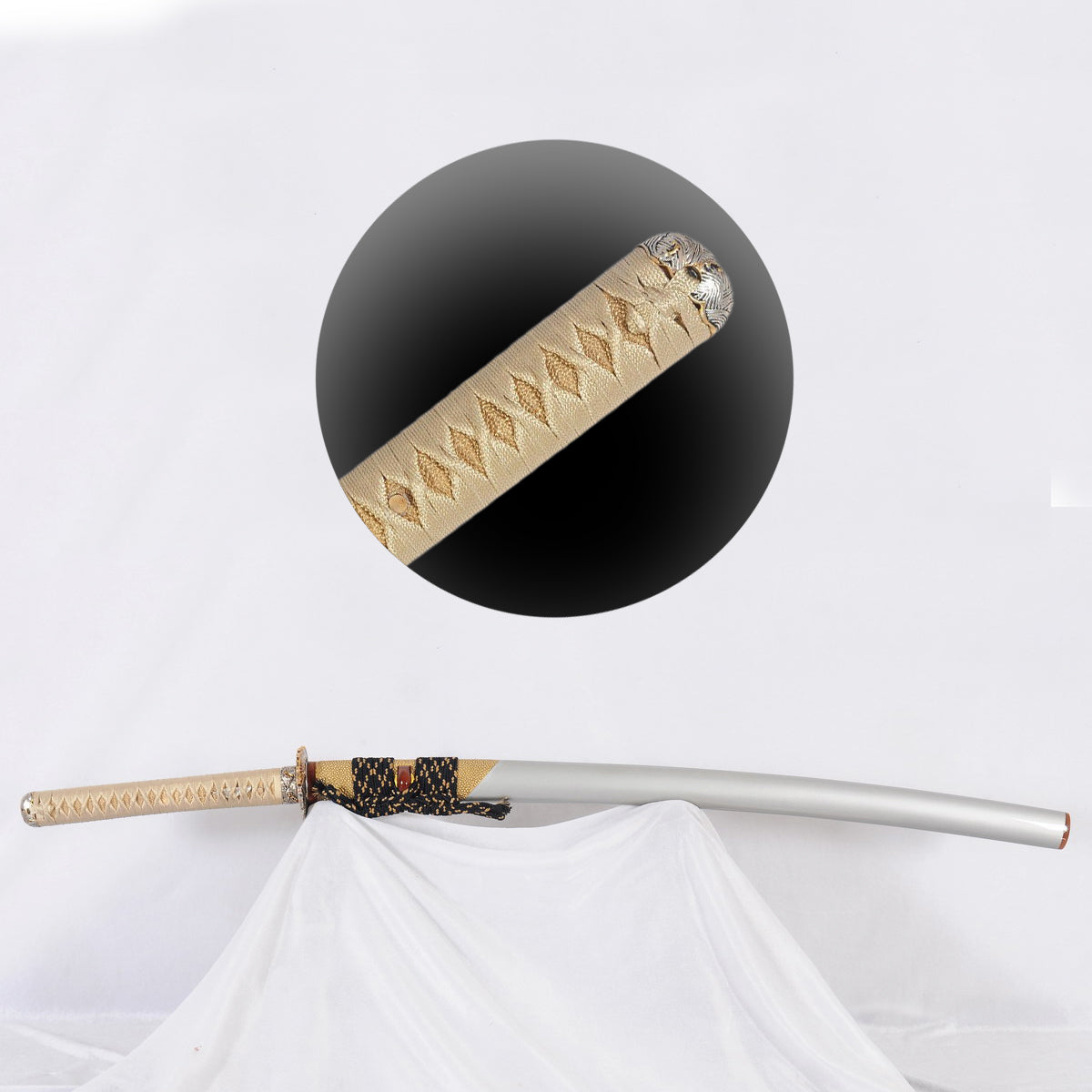 Hand Forged Japanese Samurai Katana Sword Honsanmai Clay Tempered Hazu ...