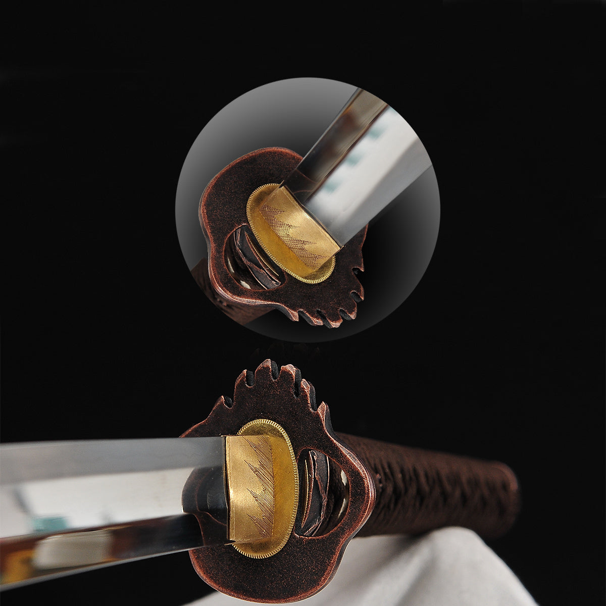 Hand Forged Japanese Samurai Katana Sword Honsanmai Clay Tempered Hazu ...