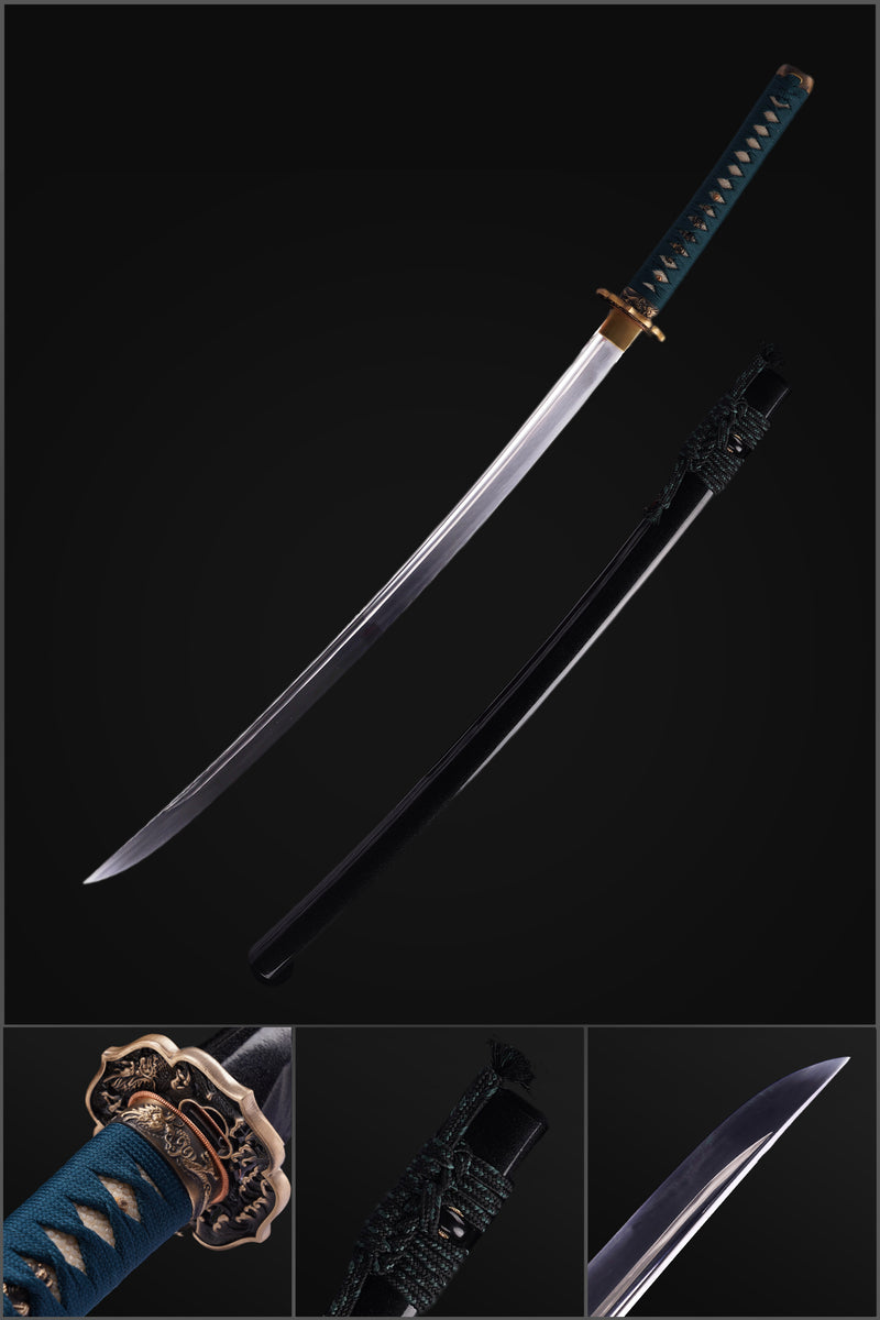 Hand Forged Japanese Samurai Sword High Manganese Steel Oil Quenching ...