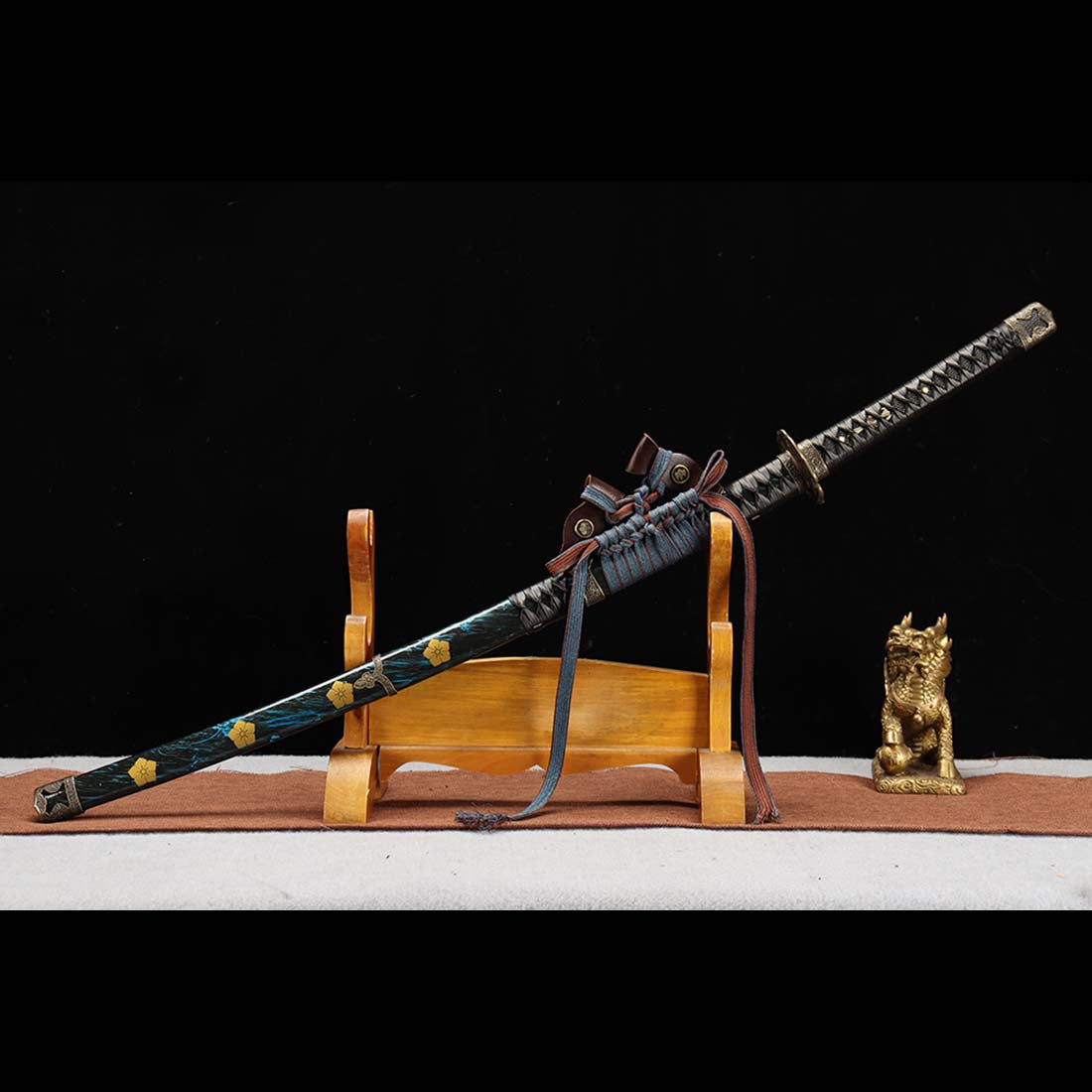 High Manganese Steel Black Japanese Tachi Sword, High Performance Chiba ...