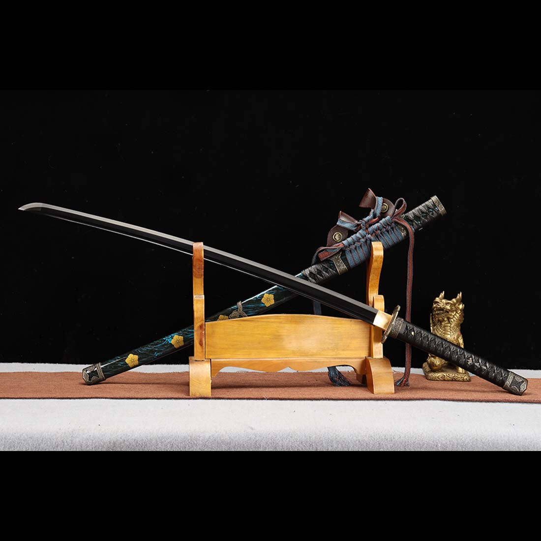 High Manganese Steel Black Japanese Tachi Sword, High Performance Chiba ...