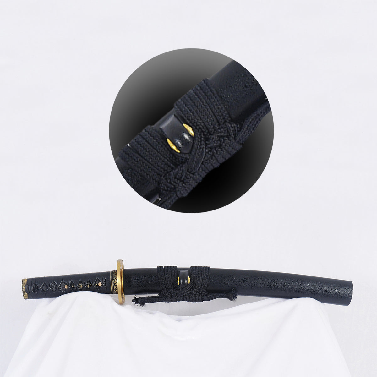 Hand Forged Japanese Tanto Short Sword Folded Steel Feather Pattern ...