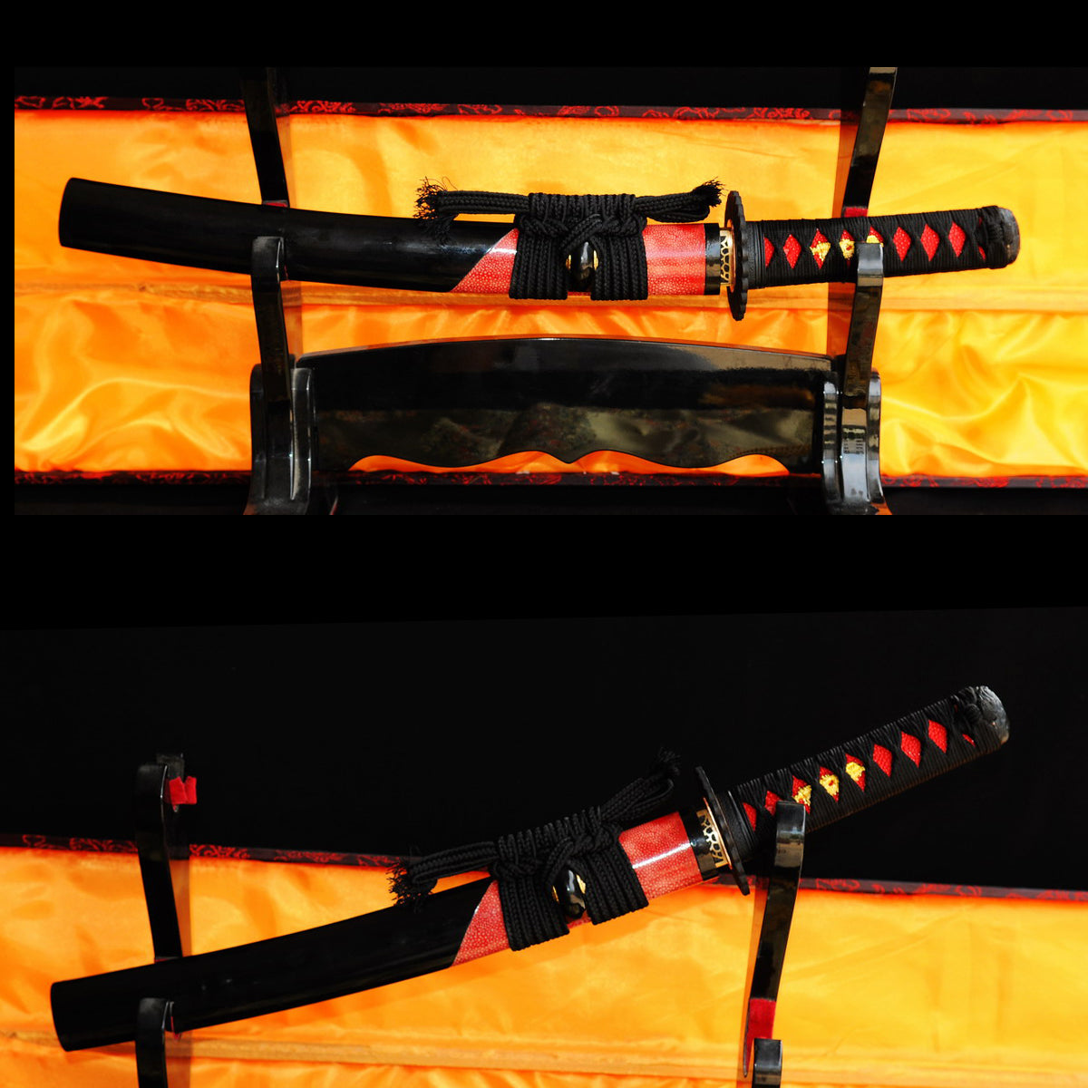 Hand Forged Japanese Tanto Short Sword Sanmai Clay Tempered Half ...