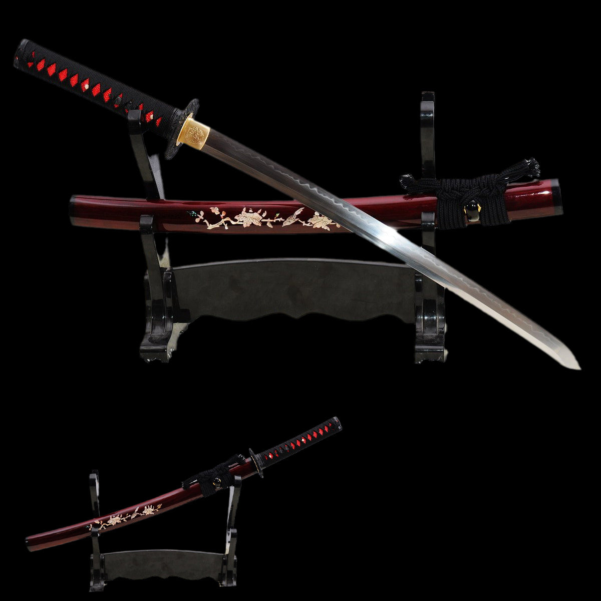 Hand Forged Japanese Wakizashi Sword 1095 Carbon Steel Clay Tempered ...