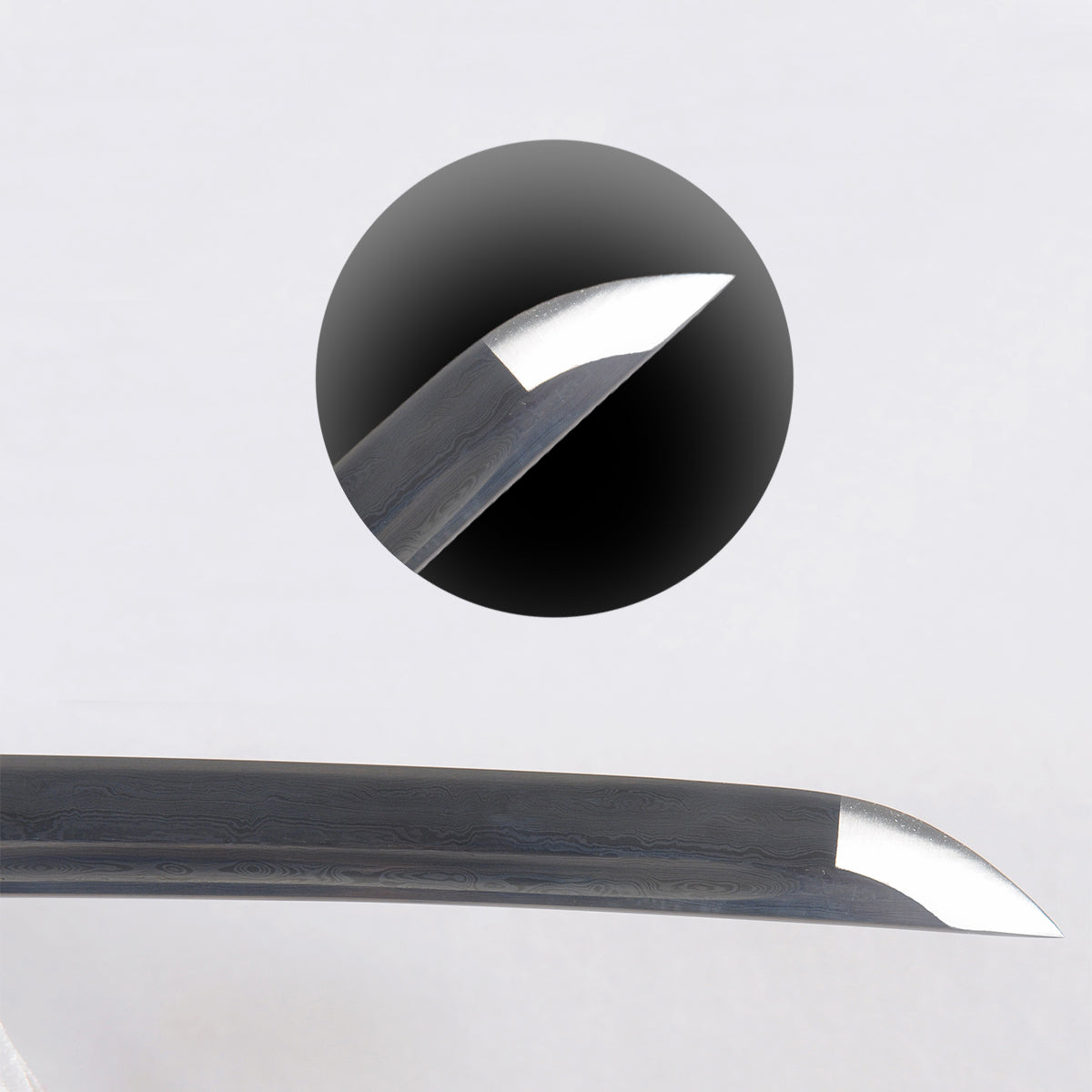 Hand Forged Japanese Wakizashi Sword Damascus Folded Steel Blade Coppe ...