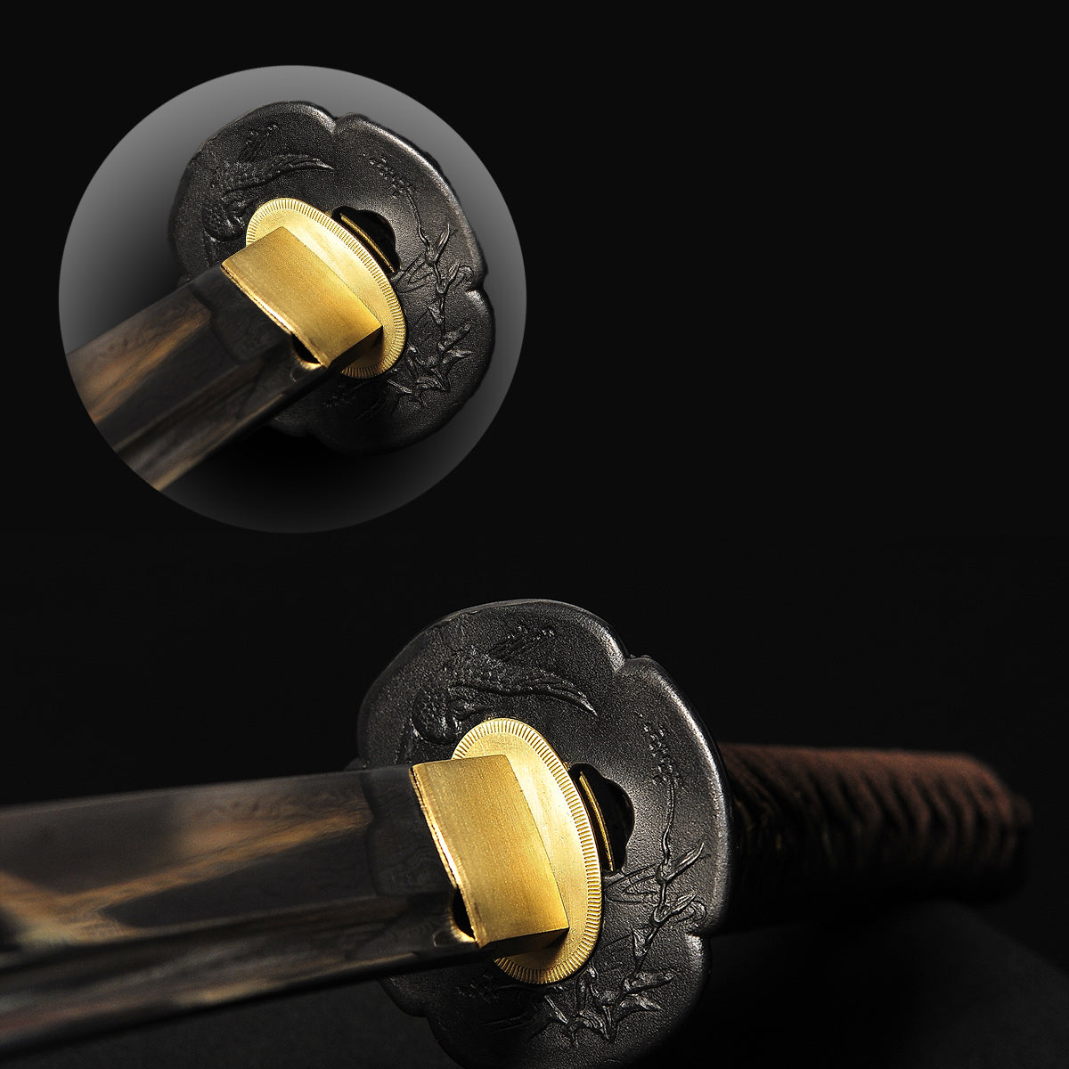 Hand Forged Japanese Wakizashi Sword Folded Steel Blade Razor Sharp Ir ...