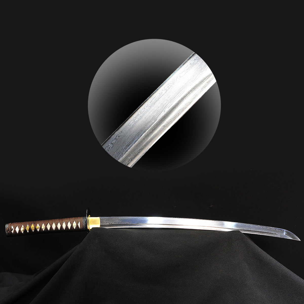 Hand Forged Japanese Wakizashi Sword Folded Steel Blade Razor Sharp Ir ...