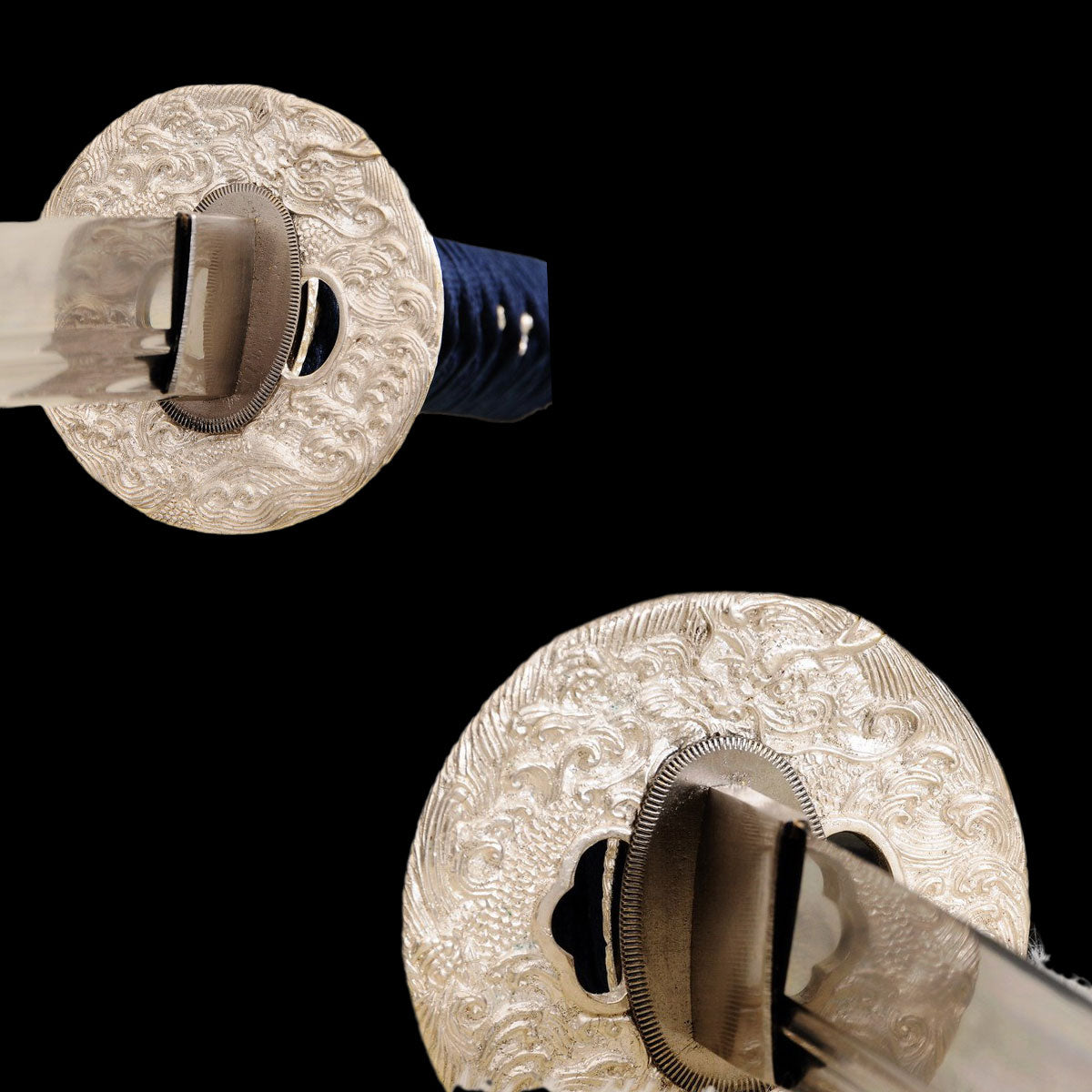 Hand Forged Japanese Wakizashi Sword Honsanmai Clay Tempered Blade Sil ...