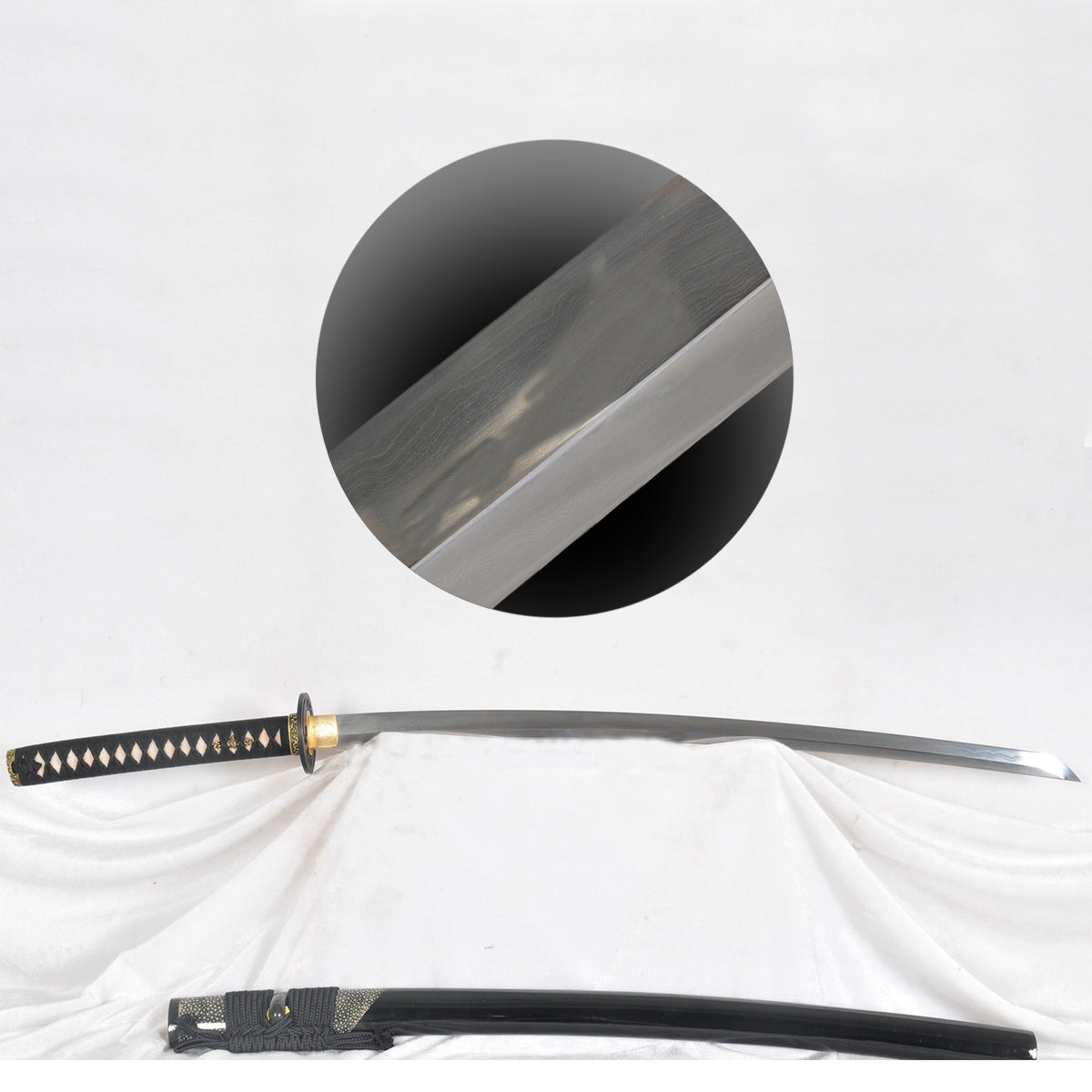 Hand Forged Kobuse Samurai Katana Sword Iron Tsuba Full Tang Half ...