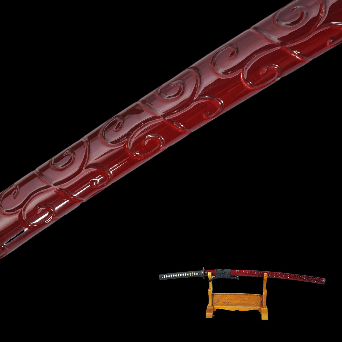 Hand Forged Little Crow Katana Double Edge Sword 1095 Steel Clay Tempe ...